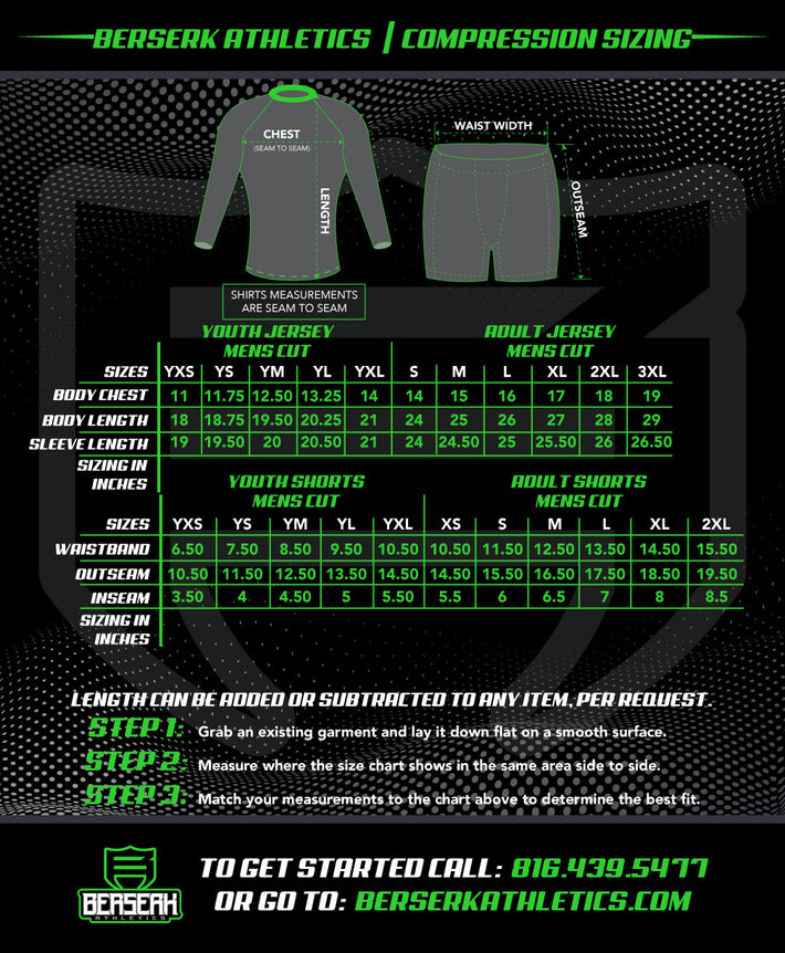 MMA Size Charts – Berserk Athletics