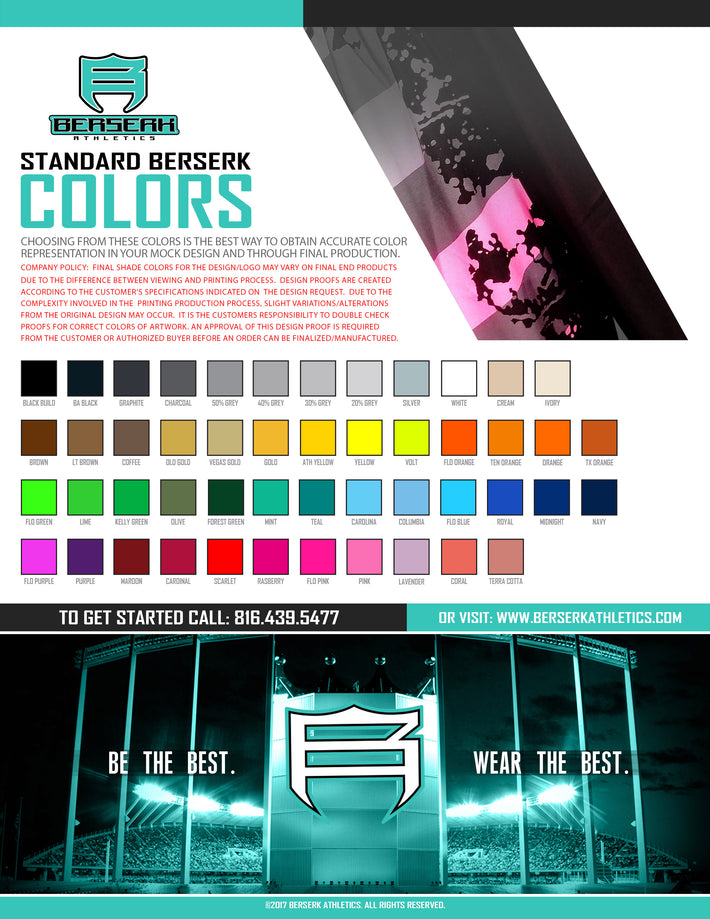 Color Chart – Berserk Athletics